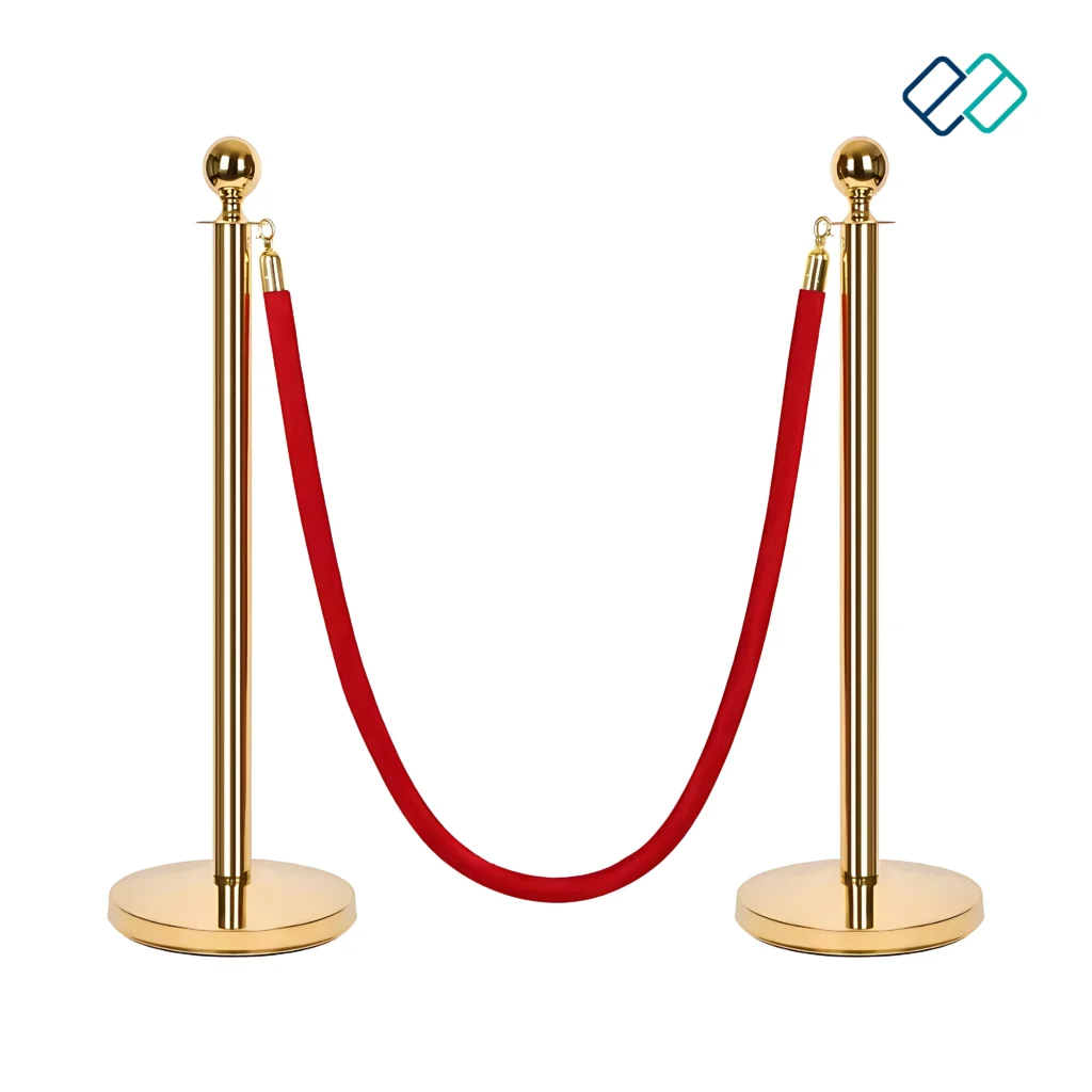 Stainless Steel Q manager with Red Velvet Rope - Hotel Amenities ...