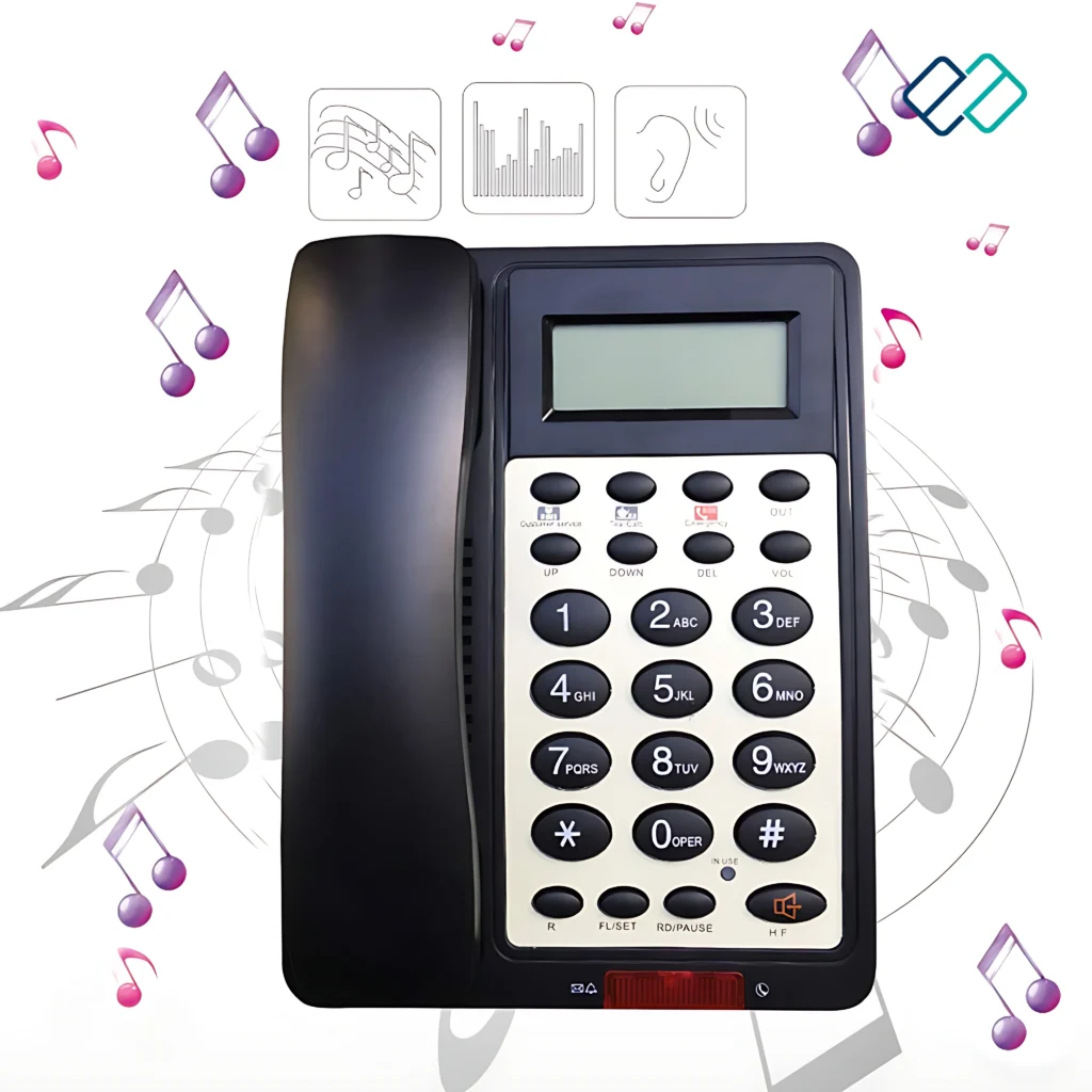 Buy Desktop Corded Telephone In Black For Home, Office, Hotels